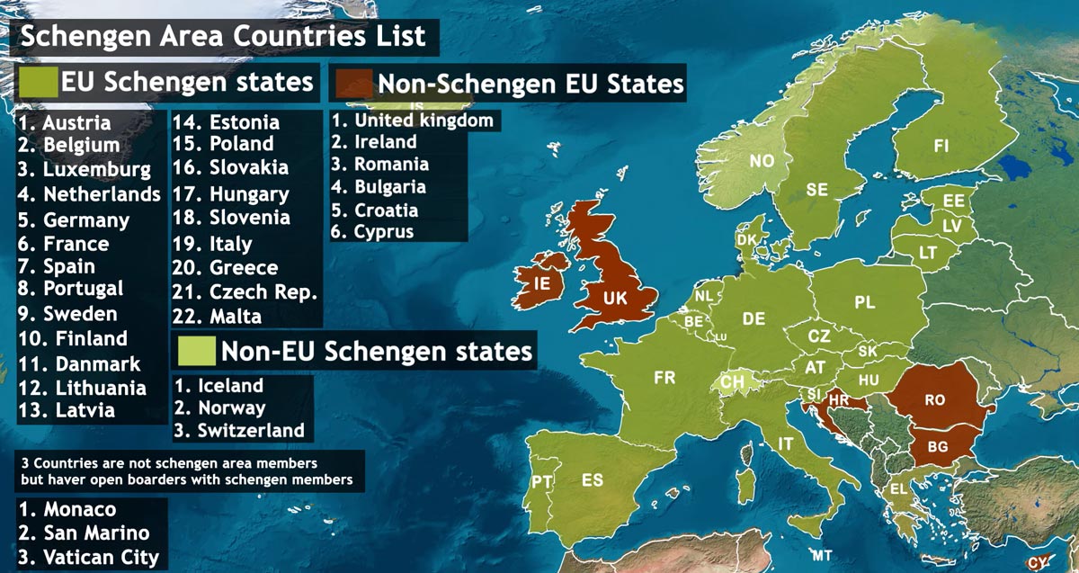 Khối Schengen là gì, gồm nước nào? Visa Schengen đi được nước nào - CYVINA